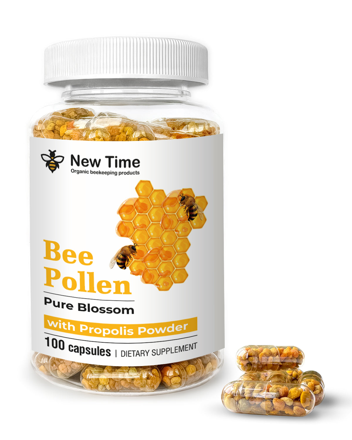 Bee Pollen Capsules – Propolis Blend – Organic Supplement